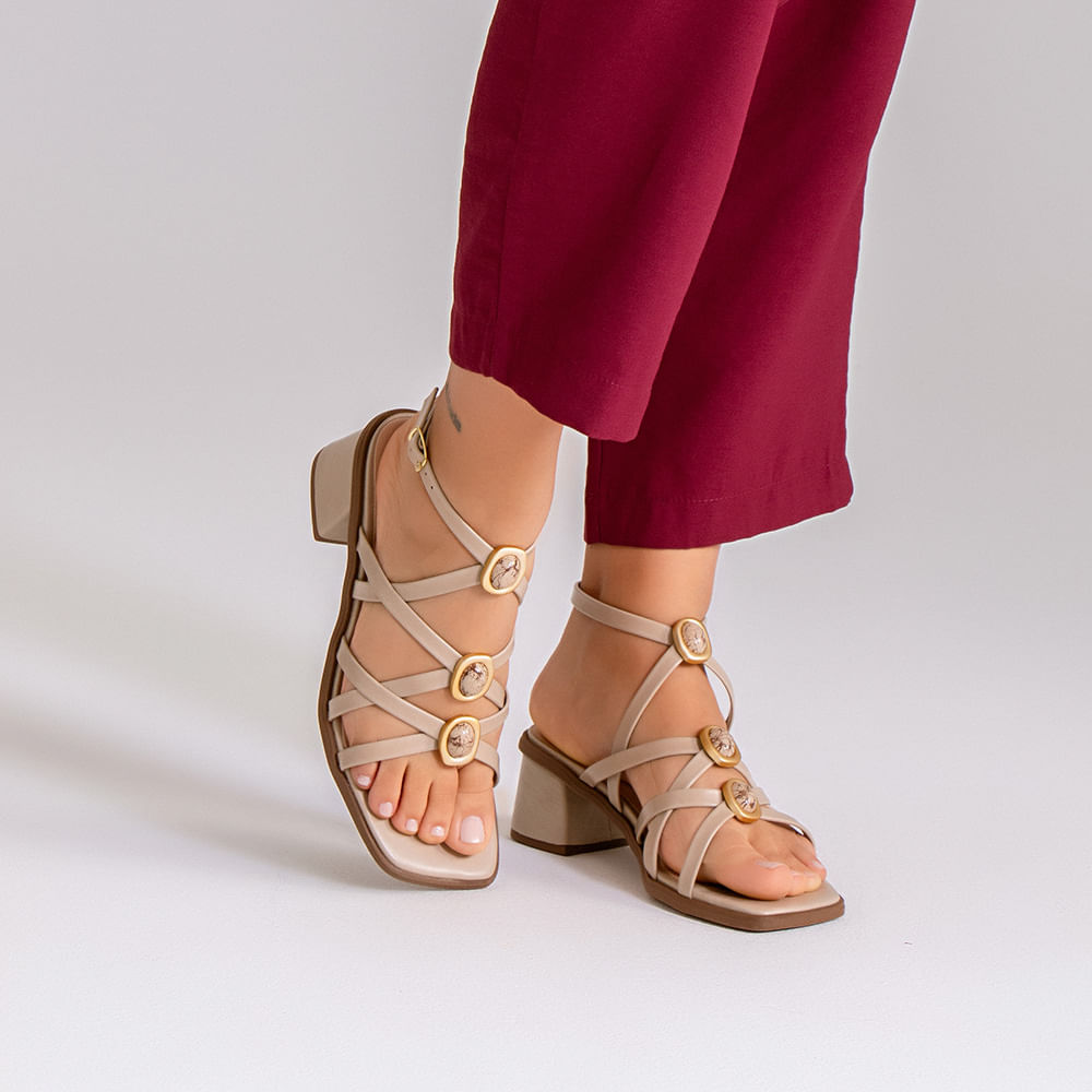 Sandália Feminino Milano Bege 14299